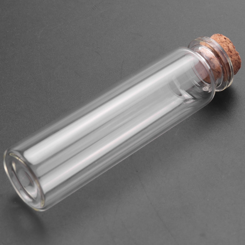 10 Pcs 20ml Mini clear wishing Bottle Message Glass Vial With Cork Home ...