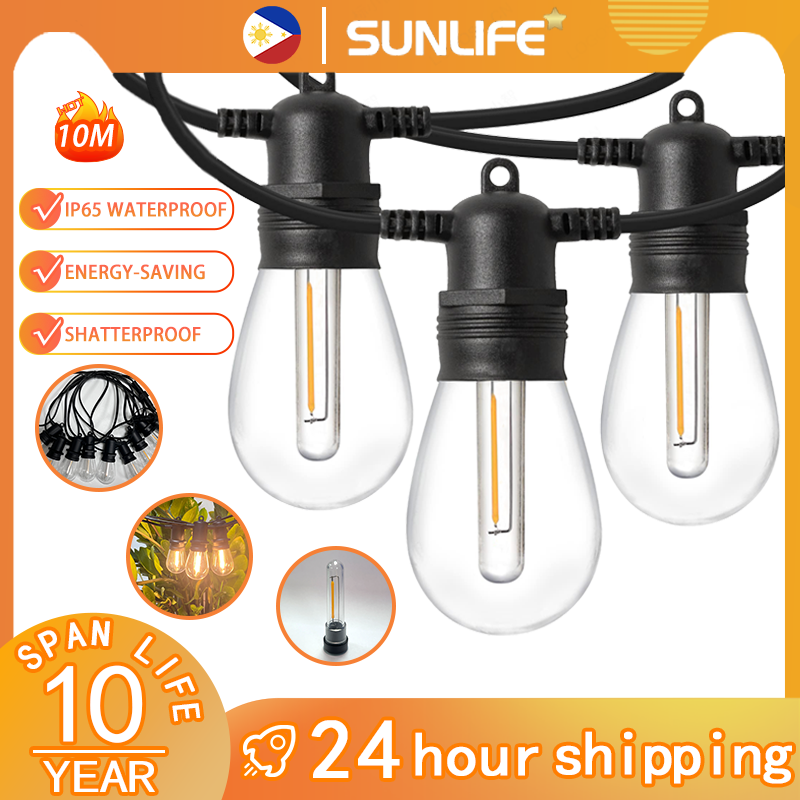 String Lights Outdoor Light S14 LED Outdoor String Light Shatterproof ...
