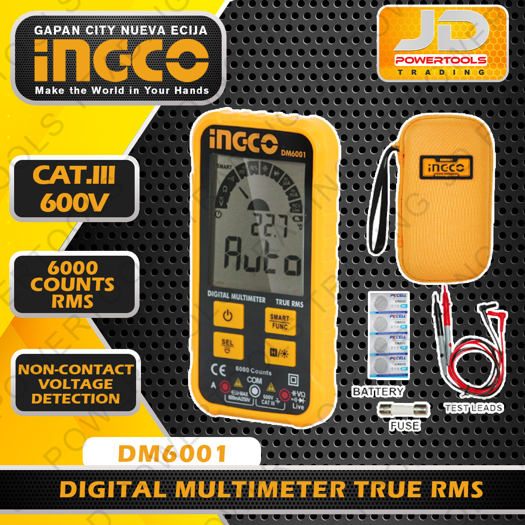 Ingco DM6001 Digital Multimeter True RMS 6000 Counts with Auto Power Off | Lazada PH