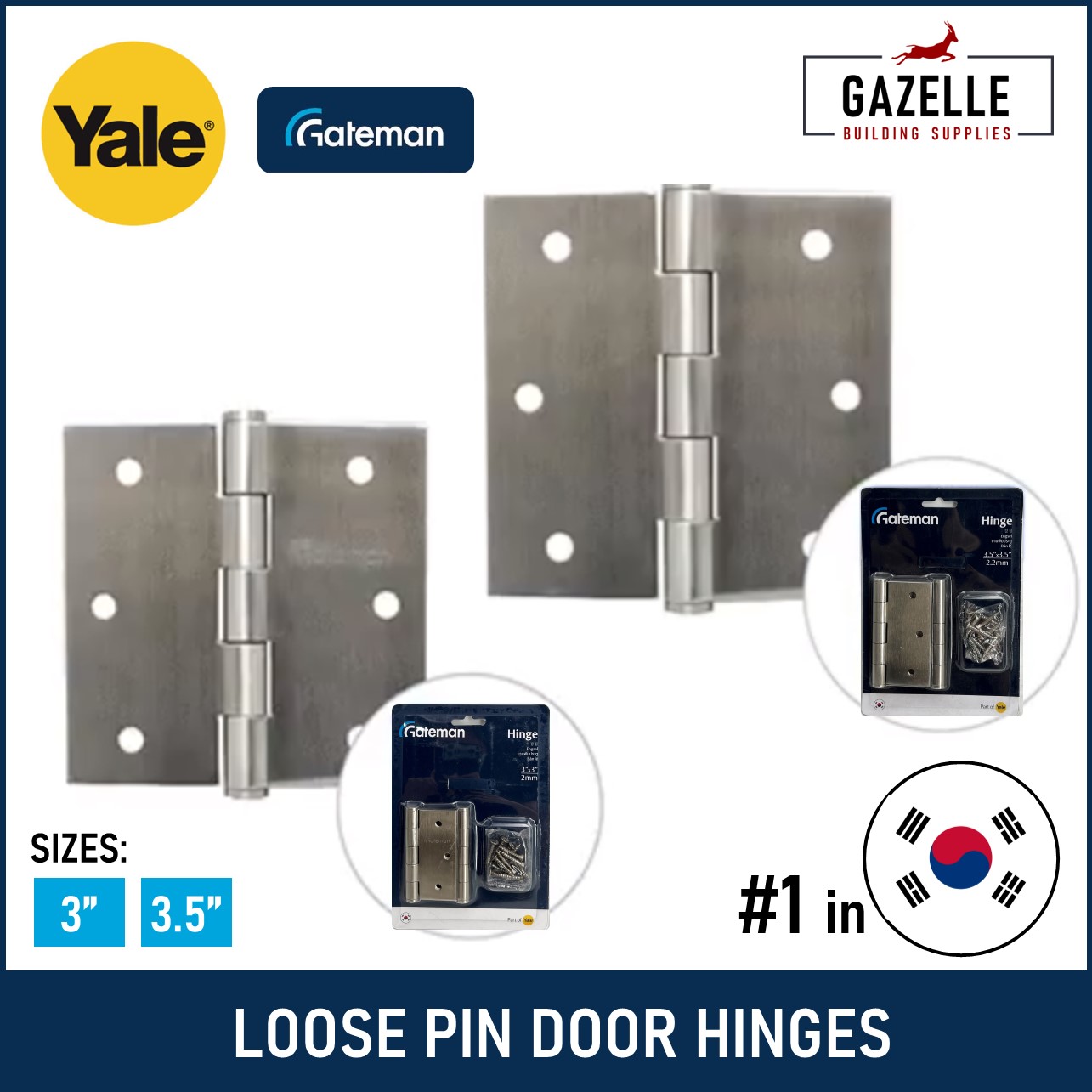 Yale Door Loose Pin Hinges Heavy Duty Door Hinges Stainless Steel ...