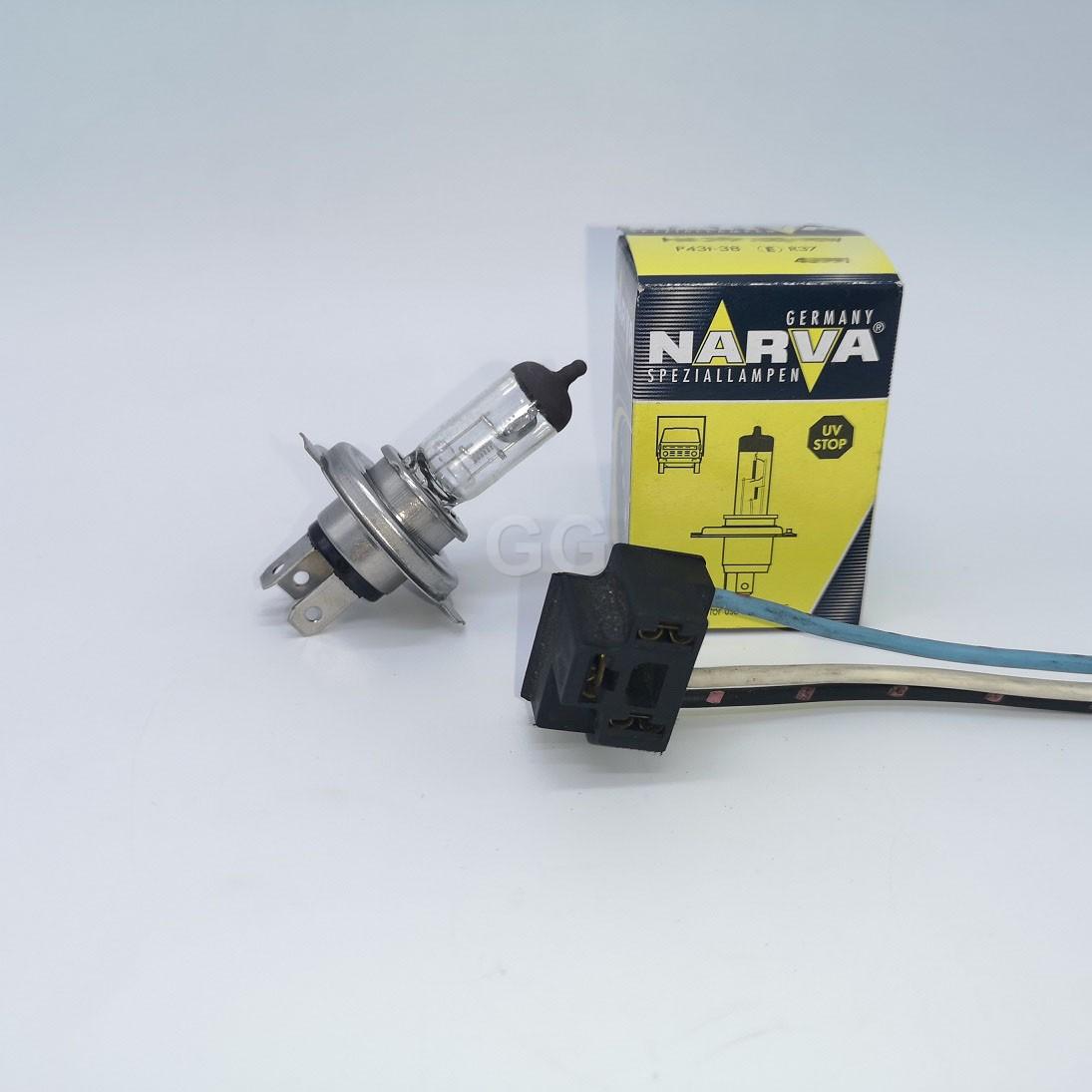 Narva Head Light H4 Halogen 12 Volts 60/55 With Head Light Socket for ...