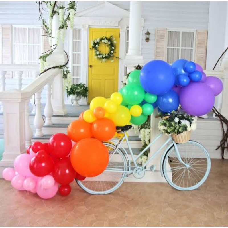 Free Balloon strip 100pcs Rainbow color mix balloons Cocomelon theme ...