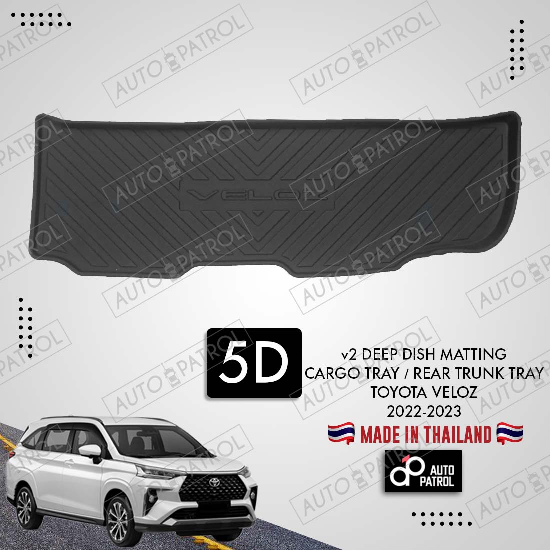 Toyota Veloz 2022-2023 5D v2 Deep Dish Matting + Rear Trunk Tray or ...