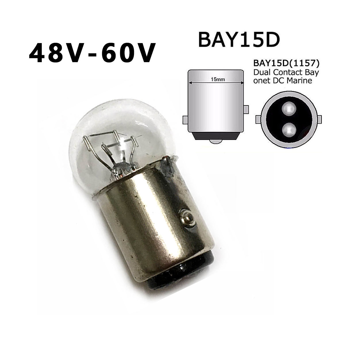 Credit 2PC 12V 48V 55V 60V 1157 BAY15D E-Bike Electric Bicycle Electric Tricycle Motorcycle ...