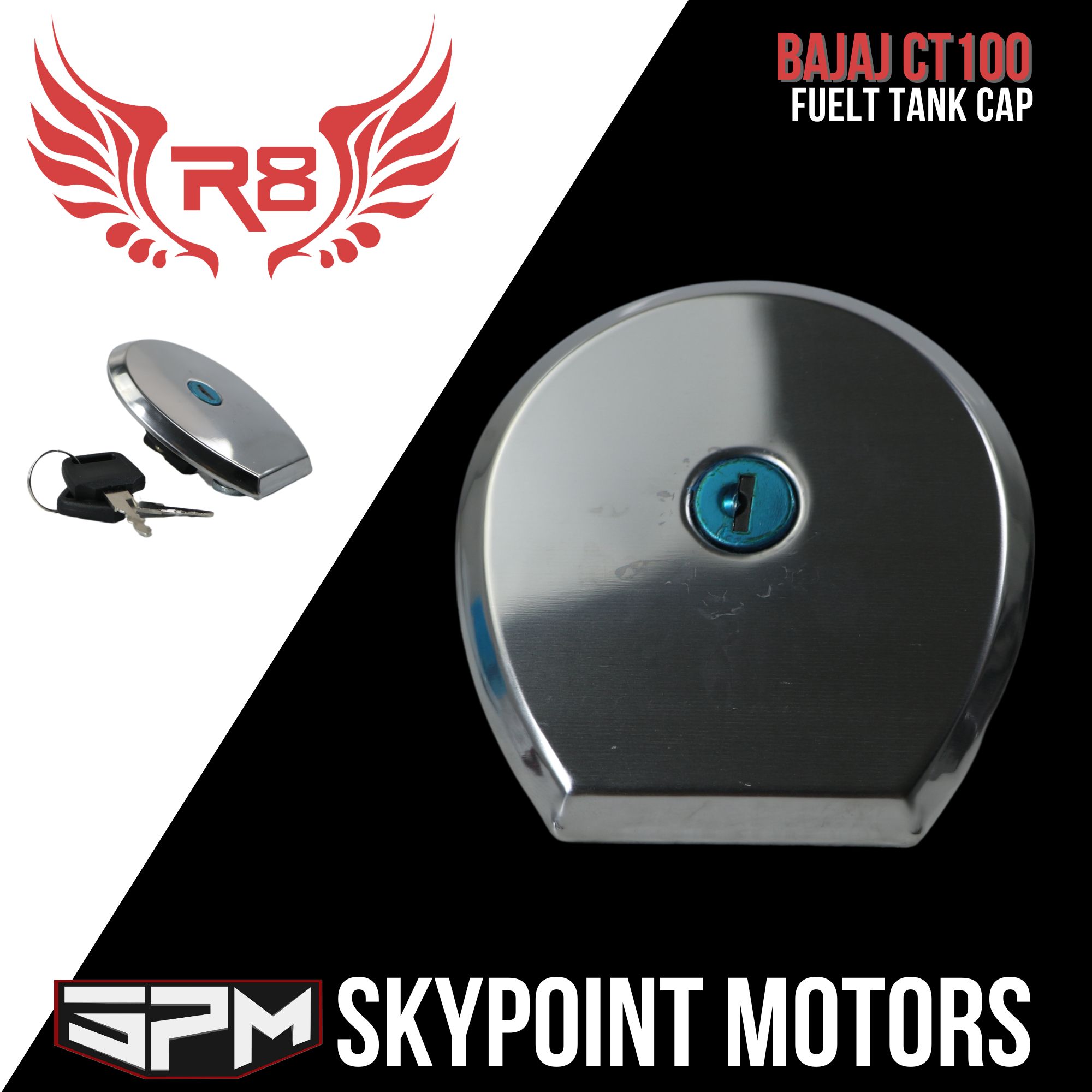 R8 Fuel Tank Cap Cover for Kawasaki Bajaj CT100 (9857-953) | Lazada PH