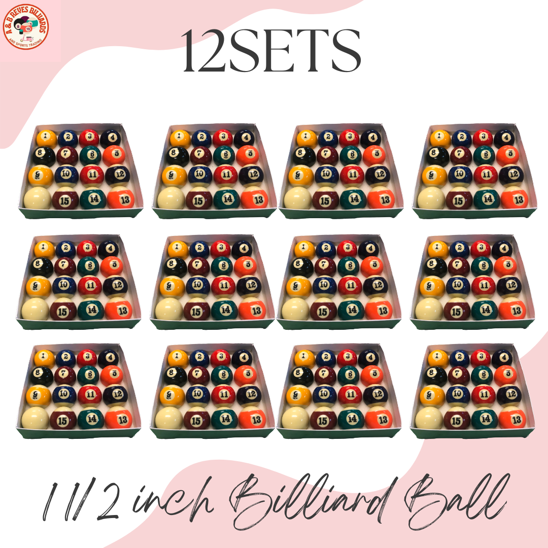 12 SETS 1 1/2 INCHES BILLIARD BALL / BILLIARD BALL / BOLA NG BILYARAN ...