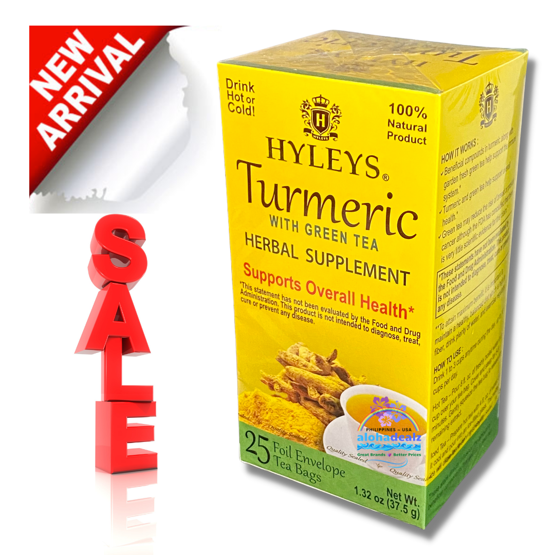 Hyleys Turmeric with Green Tea100% Natural Product 25 foil envelope tea ...