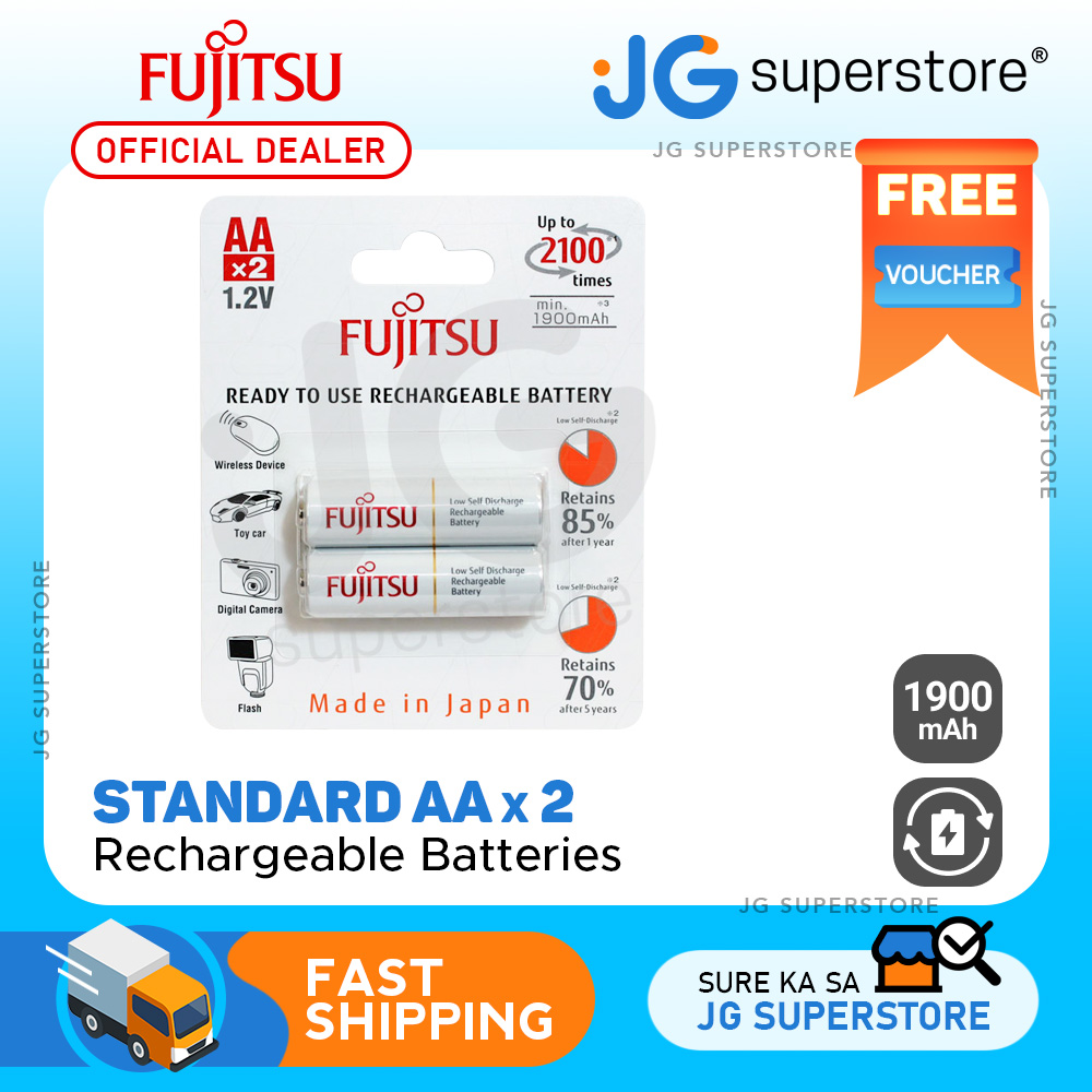 Fujitsu 1.2V 1900mAh Ready-to-use NiMH Low Self-Discharge Rechargeable ...
