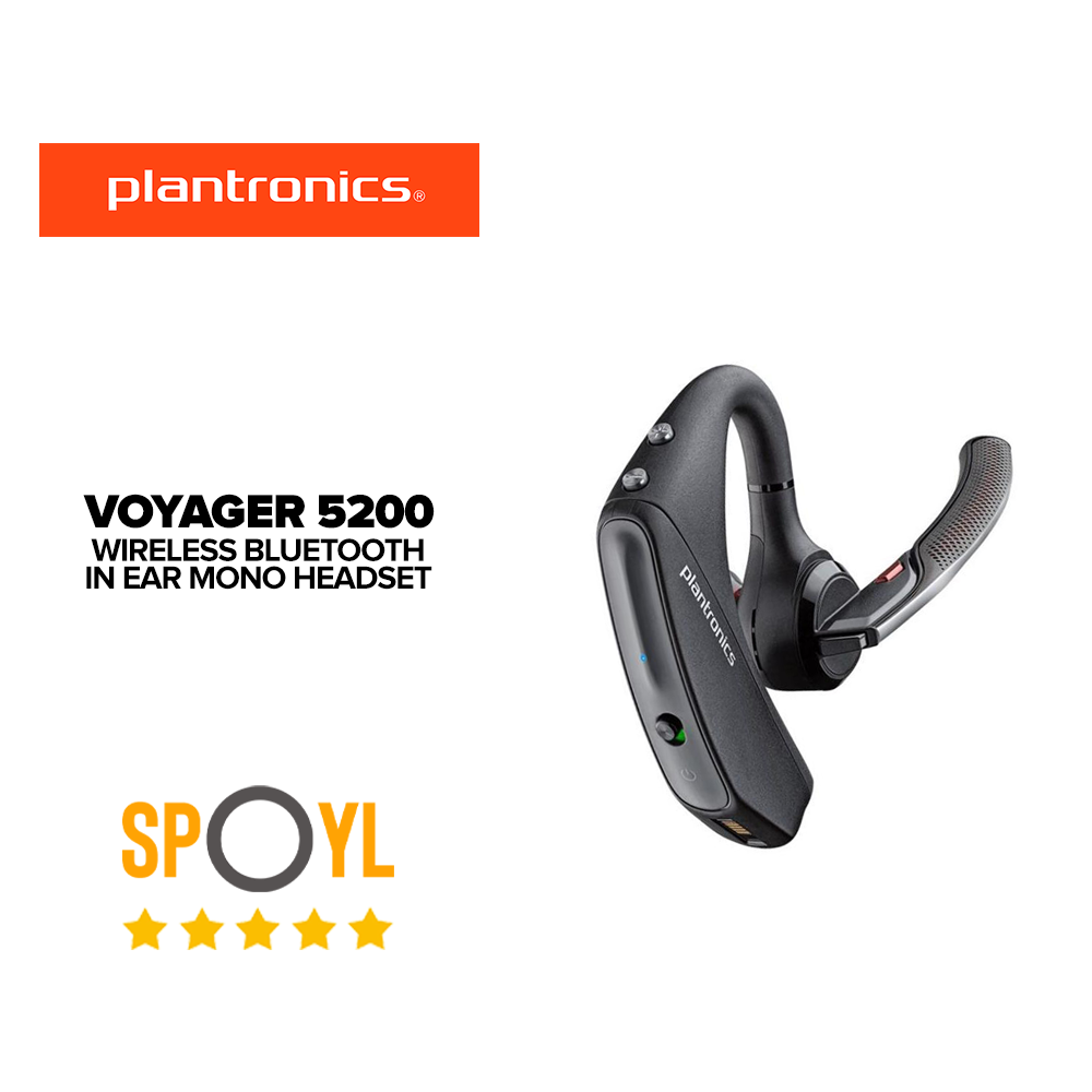 Plantronics Voyager 5200 Wireless Bluetooth In-Ear Mono Headset (Black ...