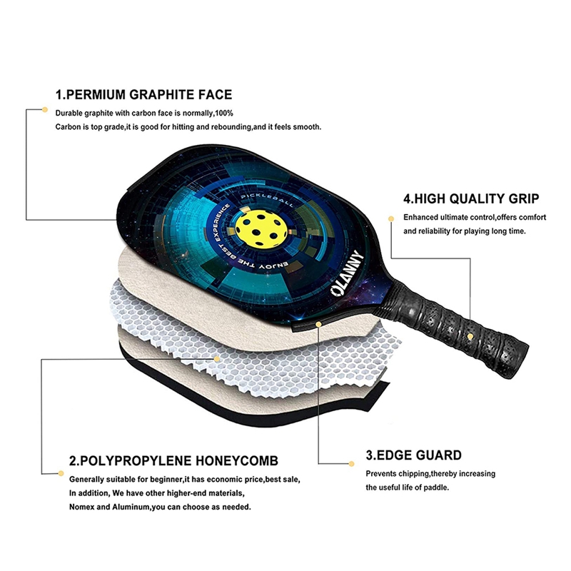 Pickleball Paddles Set Lightweight Pickleball Racket Including 2 Fiber ...
