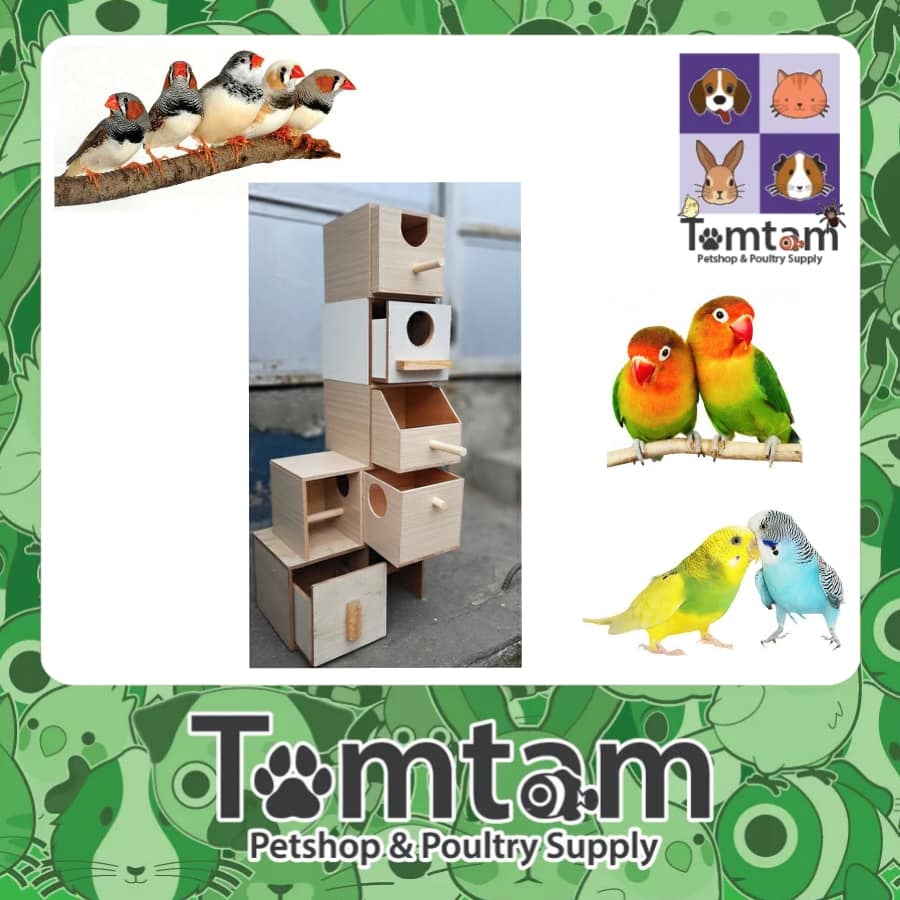 Bird Wooden Pull Out Nest Box Birdy Nesting Materials Pet Homes and ...