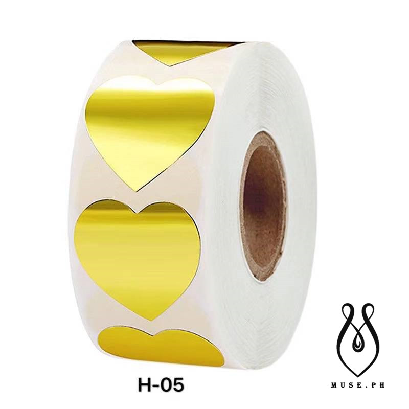 MUSE.PH gold paper sticker heart-shaped round sticker personalized DIY ...