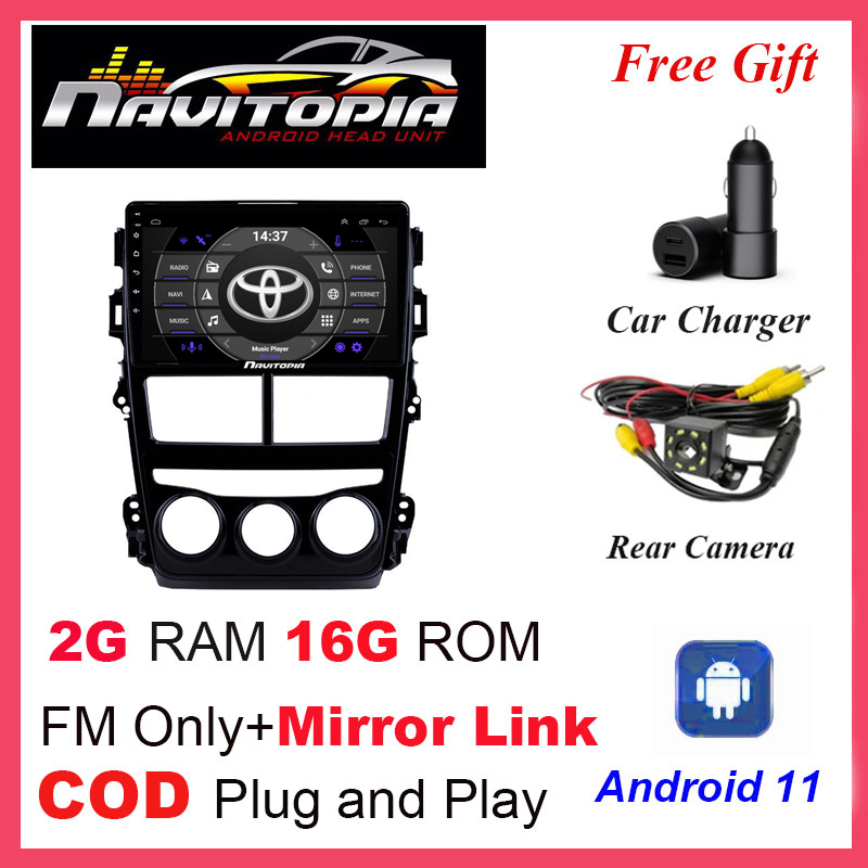 NAVITOPIA Android 13 Car Radio Stereo Receivers for Toyota Vios Yaris ...