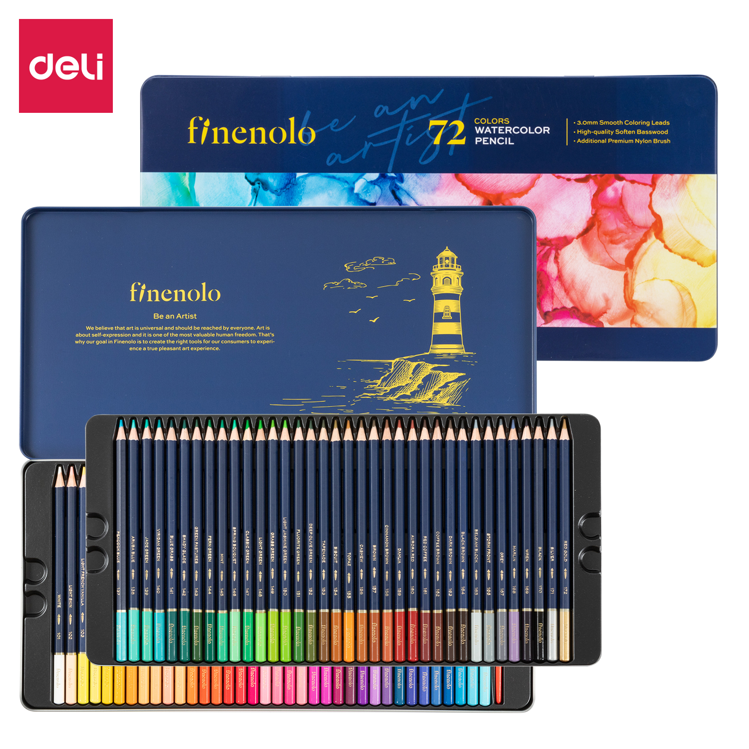 Deli Color Pencil 24/36/48/72 Colors Water-Soluble Colored Lead Pencil ...