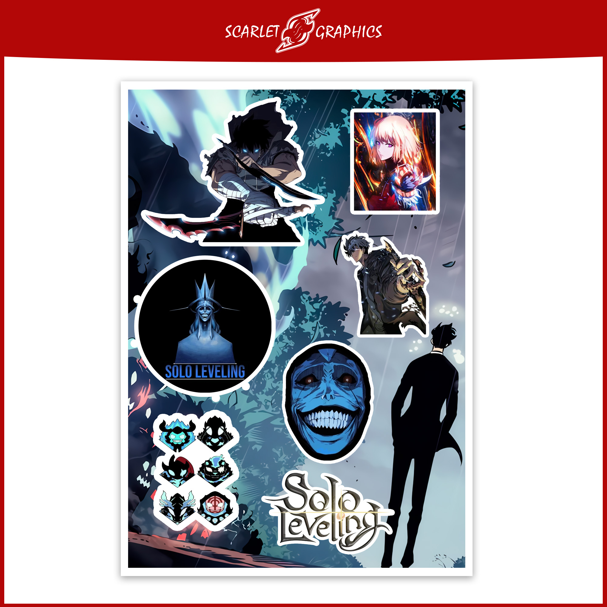 Solo Leveling Anime Die Cut Cute Stickers for Journal Cars Laptop ...