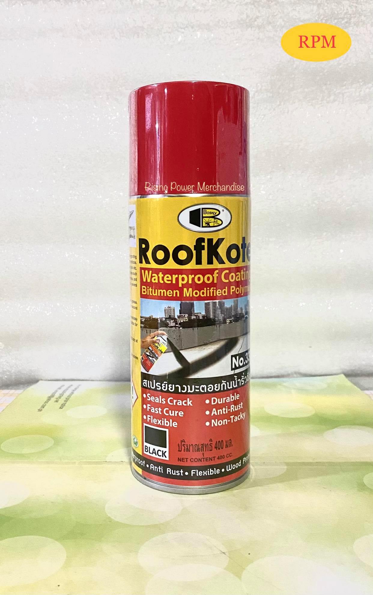 Bosny RoofKote Waterproofing Coating Spray No. 33 ( Black ) ( 400cc ...