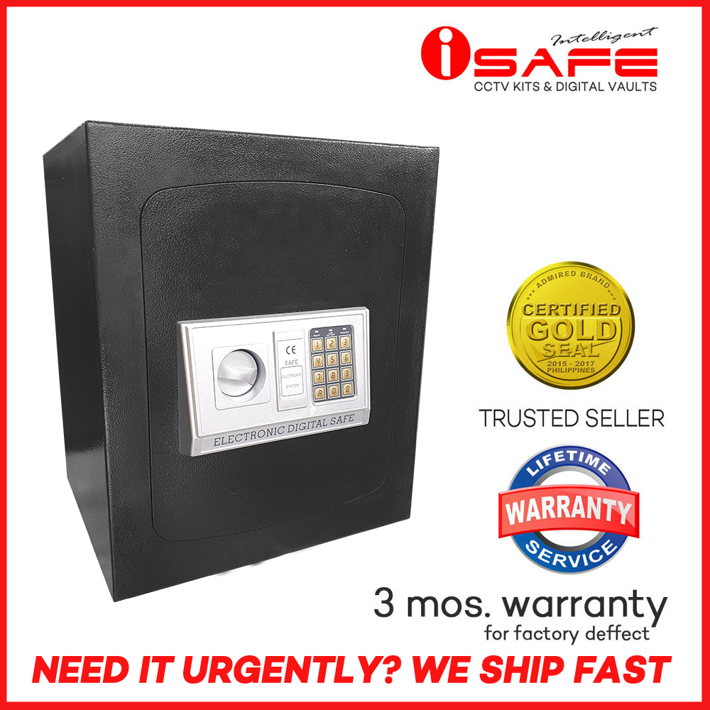 iSAFE iSF-46F BLK Electronic Fireproof Digital Safe with overide keys ...