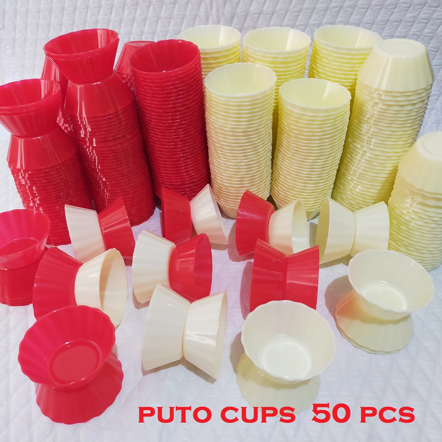( 50 pcs medium ) PUTO & KUTSINTA CUPS / PUTO MOLDER / Neon Color ...
