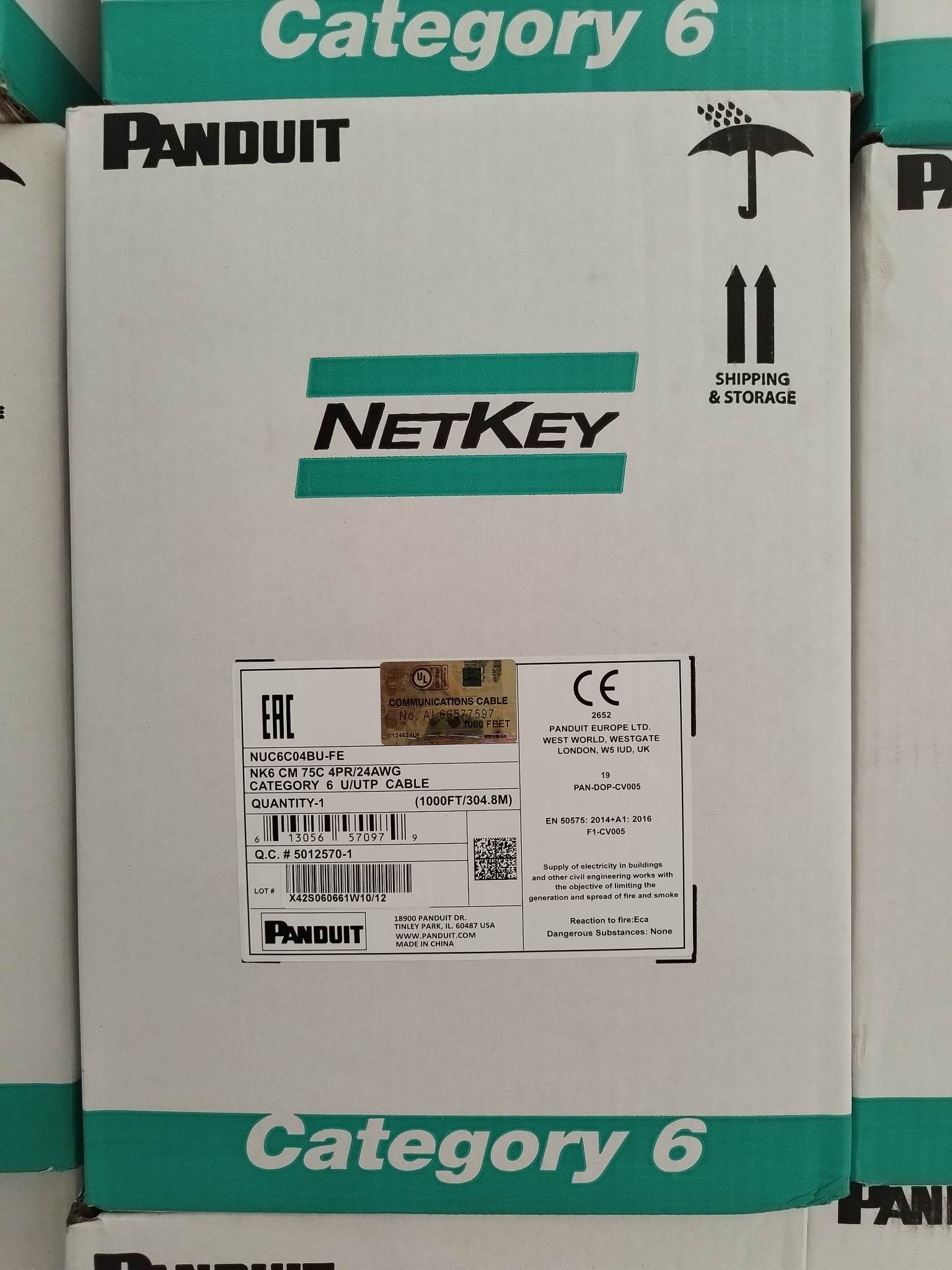 305M Panduit Cat6 UTP Cable Pure Copper Indoor NUC6C04BU-FE UTP Cat6 ...