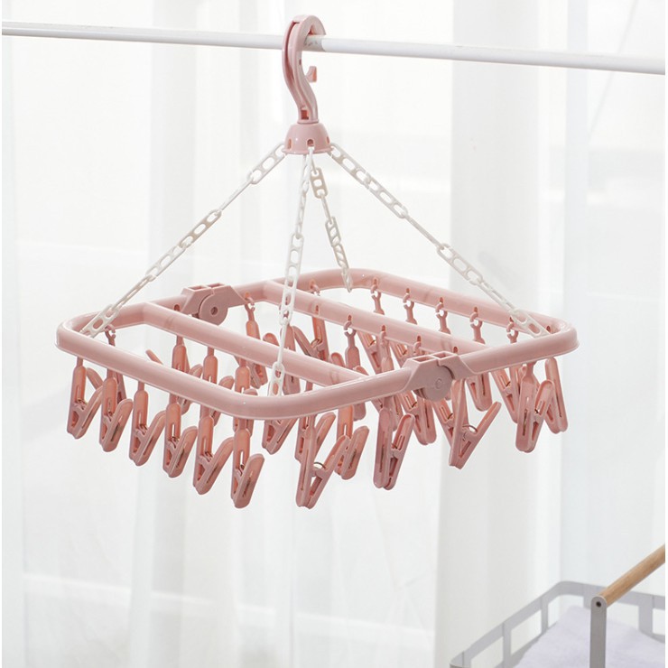 GXY 32 Clip Folding Hanger Multifunct Clip Drying racks Drying Socks ...