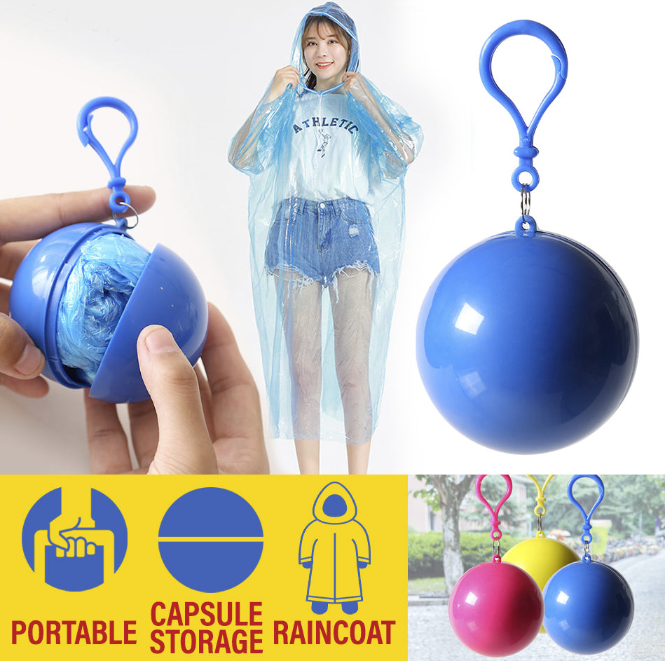 Raincoat Capsule Ball - Portable Disposable Plastic Rain Coat Mini ...