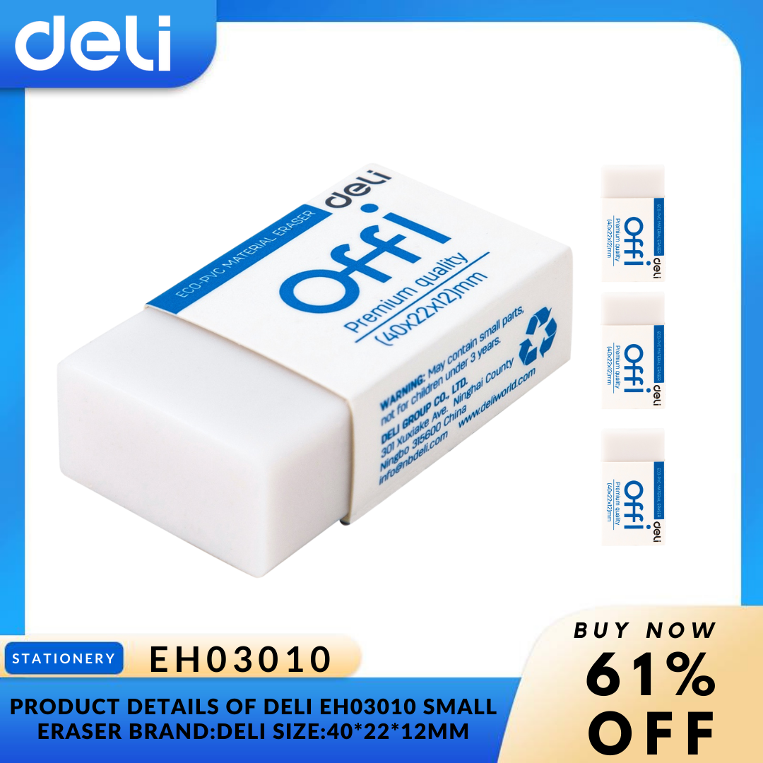 Deli EH03010 Small Eraser (White)( 1PCS) | Lazada PH