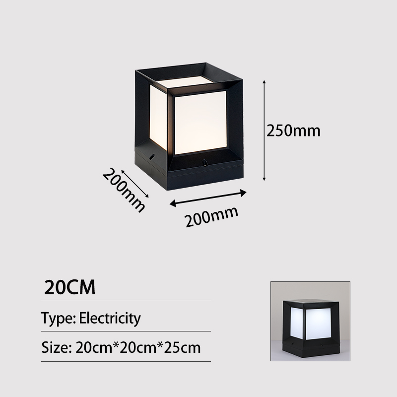 Joollysun LED Post Light Modern Outdoor Lighting For Garden Fence Yard ...
