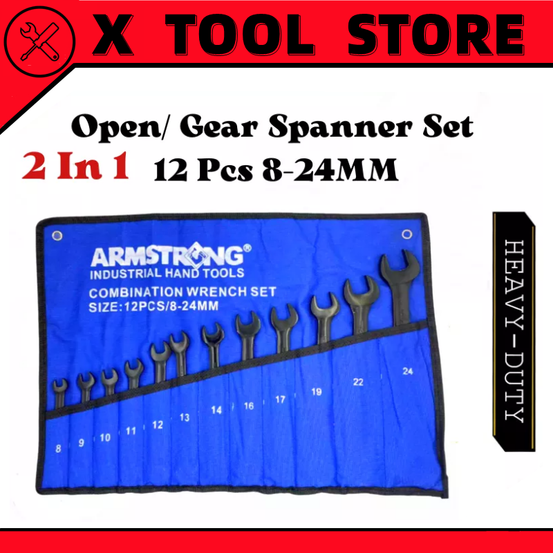 ARMSTRONG Black Back Combination Wrench Set Open / Gear Spanner Tools ...