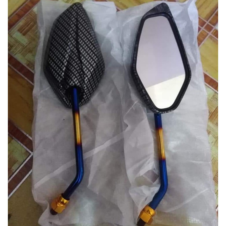 Promotions SIDE MIRRIR CARBON TWO TONE BLUEGOLD YAMAHA | Lazada PH