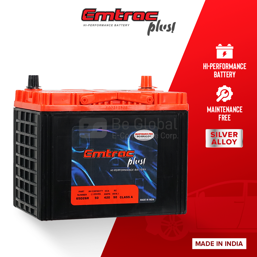 Emtrac Plus! - D26/2SM Automotive Car Battery (Chrome, Titanium and ...