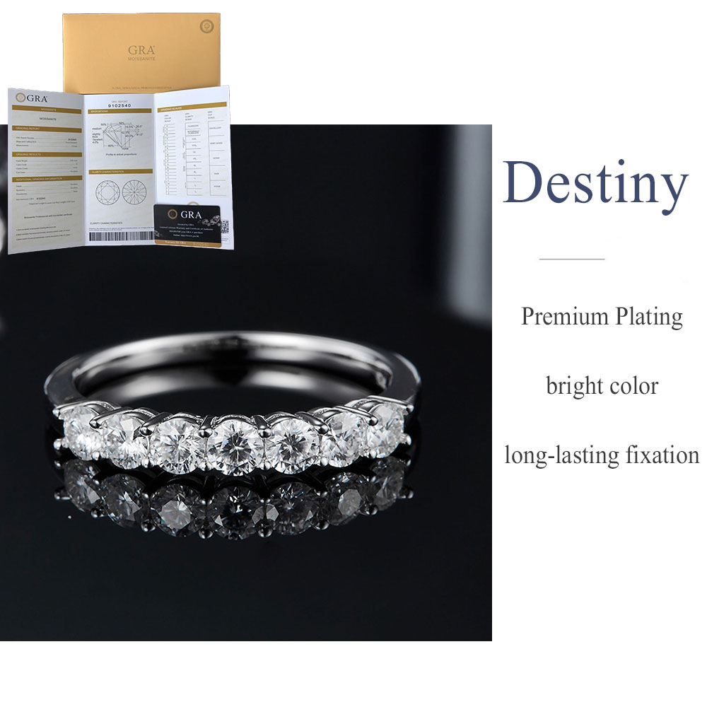 Christmas Gift Moissanite Ring 925 Silver Stack Moissanite Diamond Ring ...