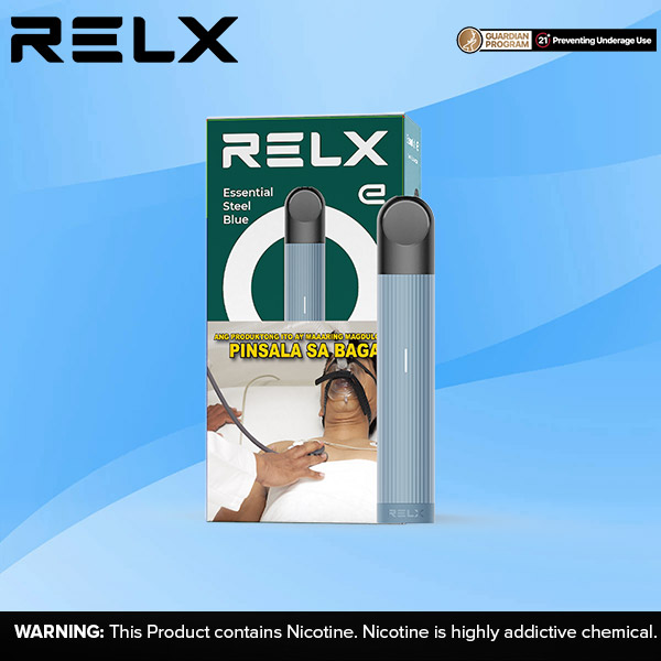 RELX ESSENTIAL STEEL BLUE Device For RELX Pro Pods Simple Easy Charging ...