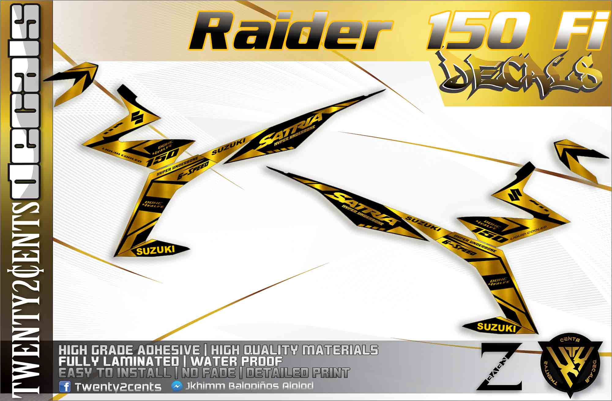 High-Quality Decals and Stickers for Raider 150 fi (gold) | Lazada PH