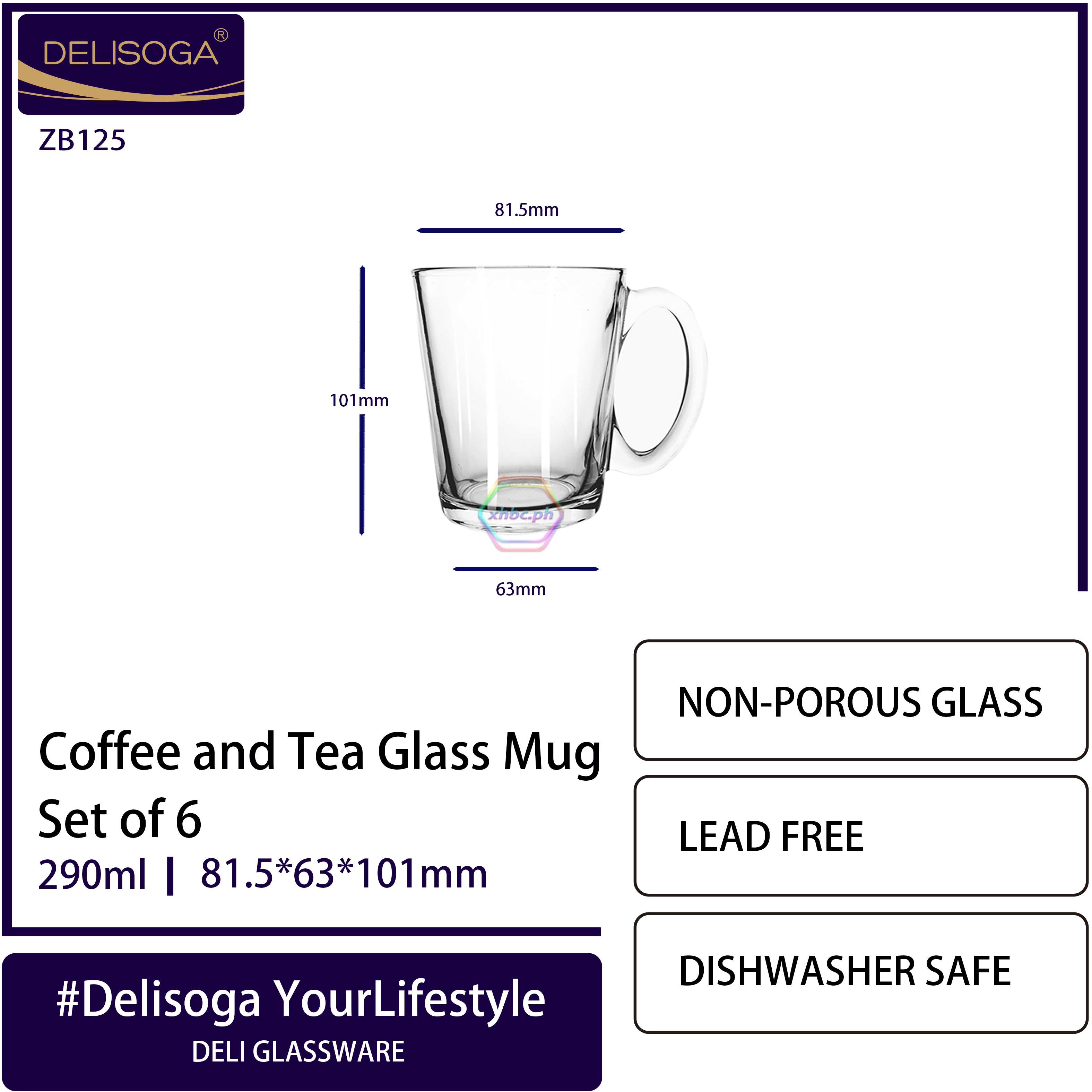 Deli Delisoga ️290ml Glassware Glass Clear Drinking Set (1pcs.6pcs ...