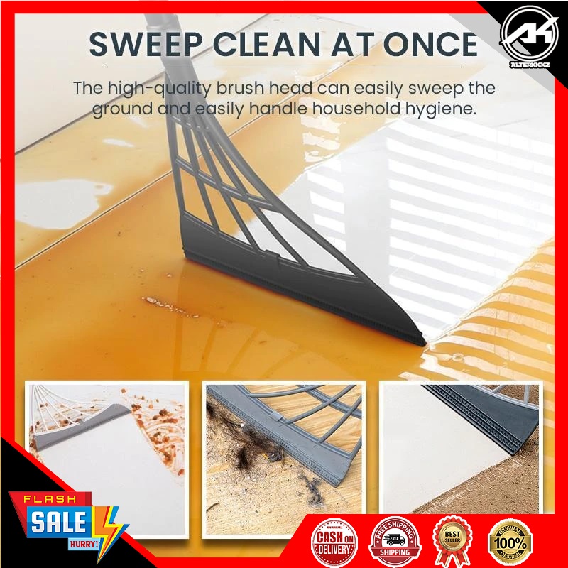ORIGINAL MULTIFUNCTION MAGIC BROOM WIPE SQUEEZE SILICONE MOP,2-IN-1 ...