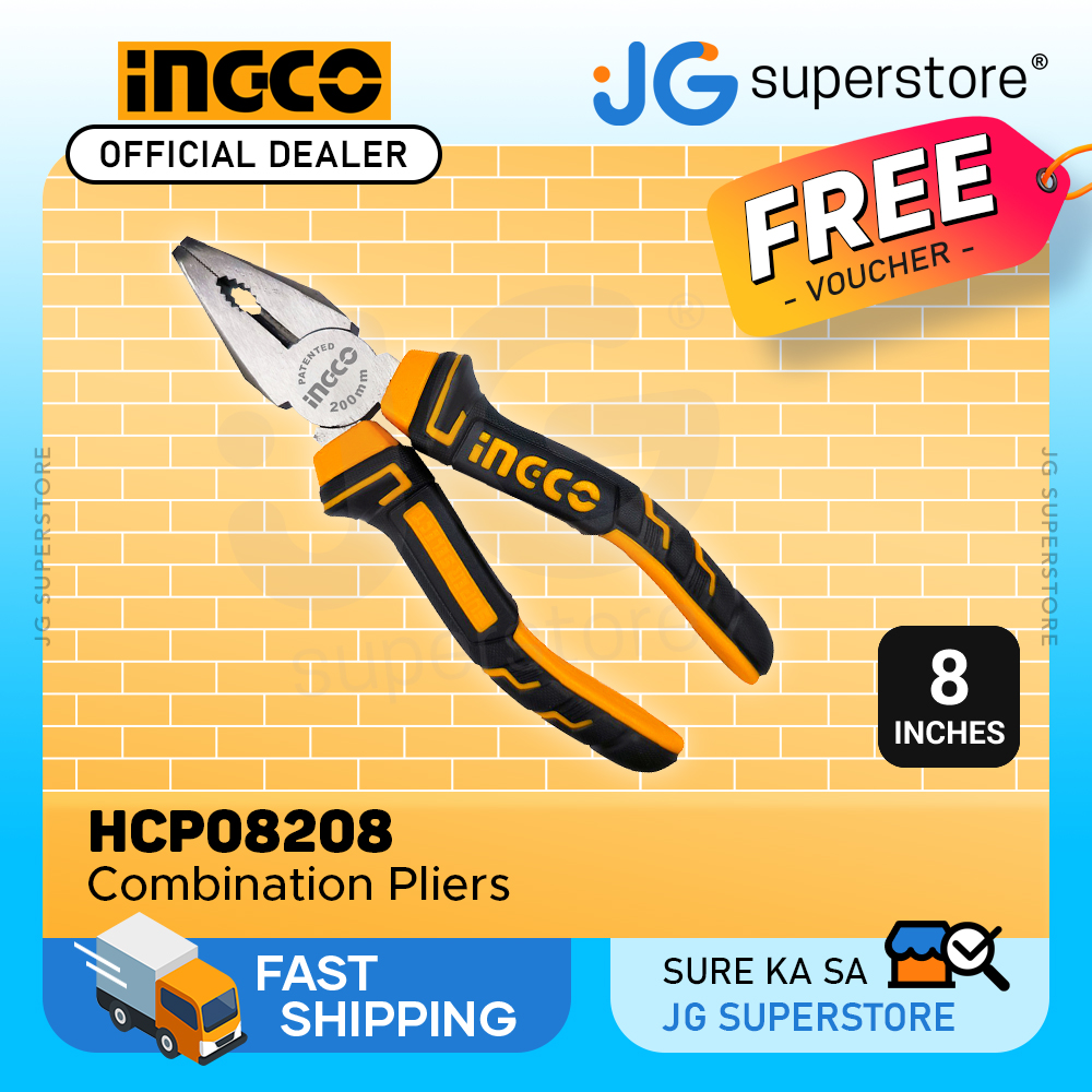INGCO Combination Pliers 6" | 7" | 8" SS Super Select with Patented Two ...