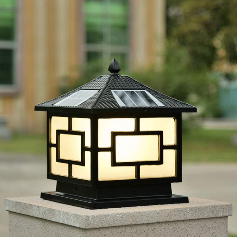 COD Led Solar Light Waterproof 25Cm Outdoor Column Headlight Post Cap ...