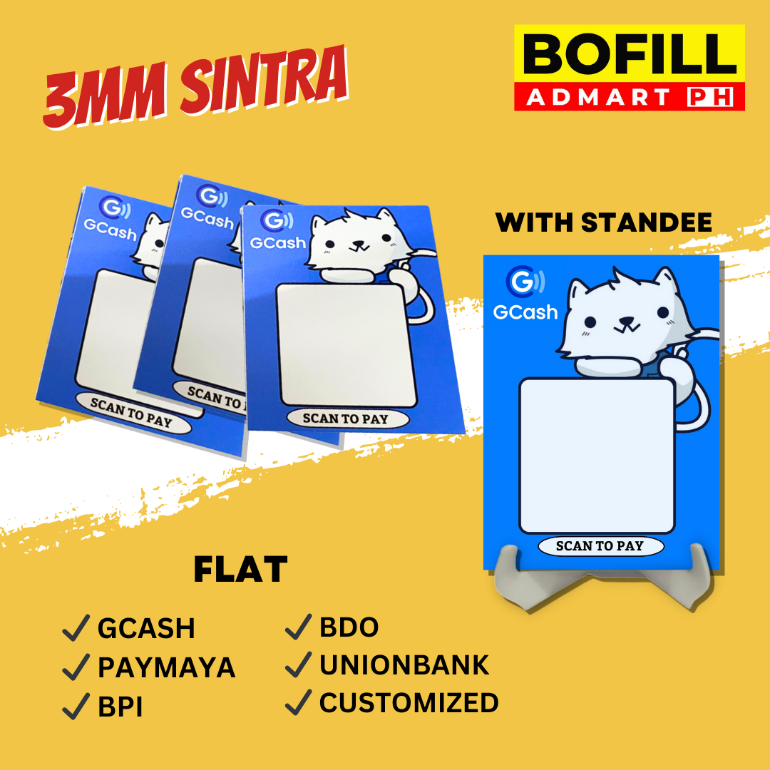 SCAN TO PAY QR Code on Sintra Board with Standee | Lazada PH
