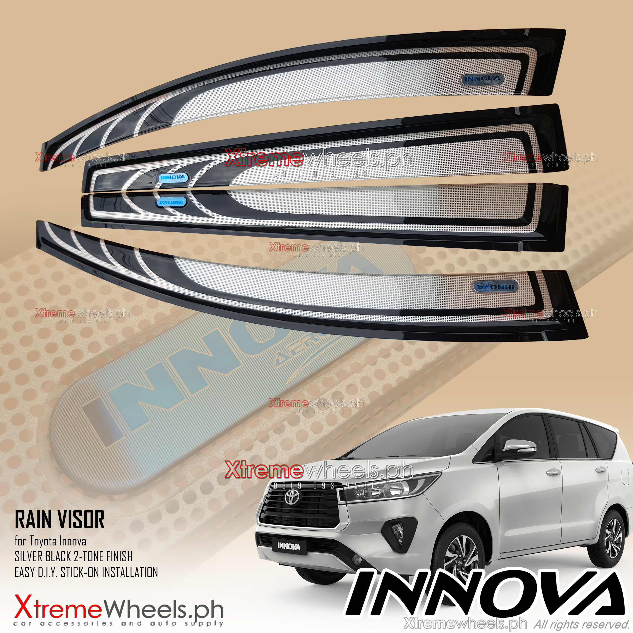 Toyota Innova All Unit 2016-2025 Aeromax Net Type Window Rain Door ...