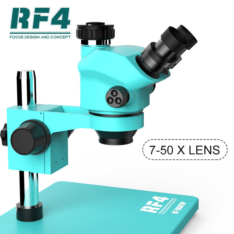 RF4 stereo trinocular Synchronous focusing zoom mobile repair microscopes RF-7050TVP with big ...