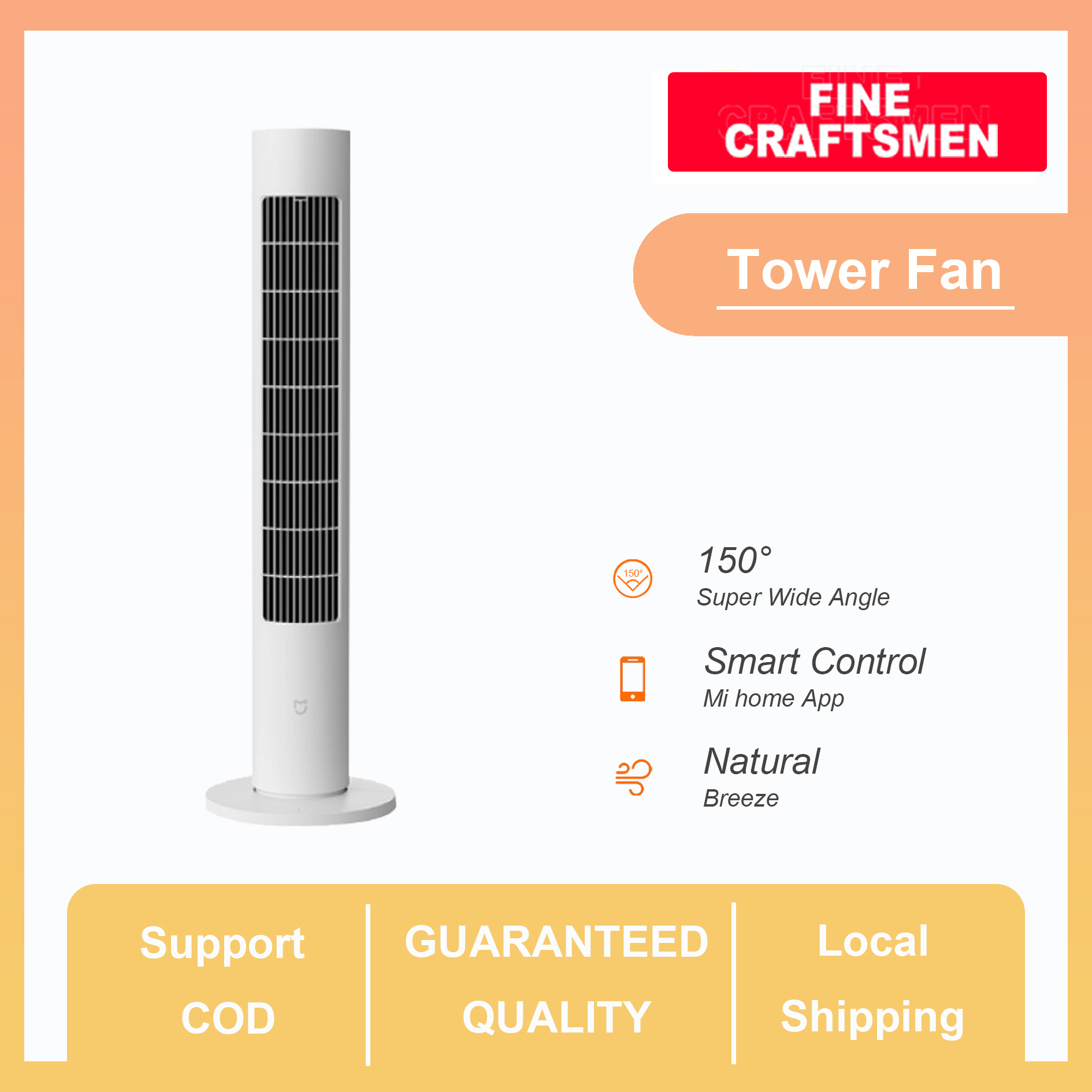 Xiaomi Tower Fan Bladeless Electric Fan Inverter Stand Fan with Remote Control Tower Air ...