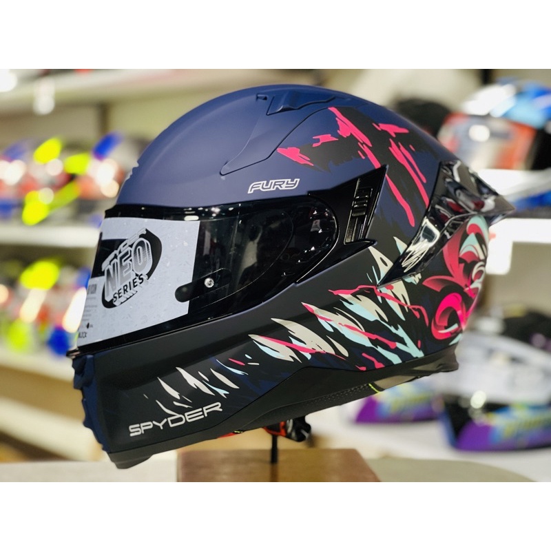 SPYDER NEO FURY BREEZY - Full-Face Dual Visor Helmet + Free Clear Visor ...