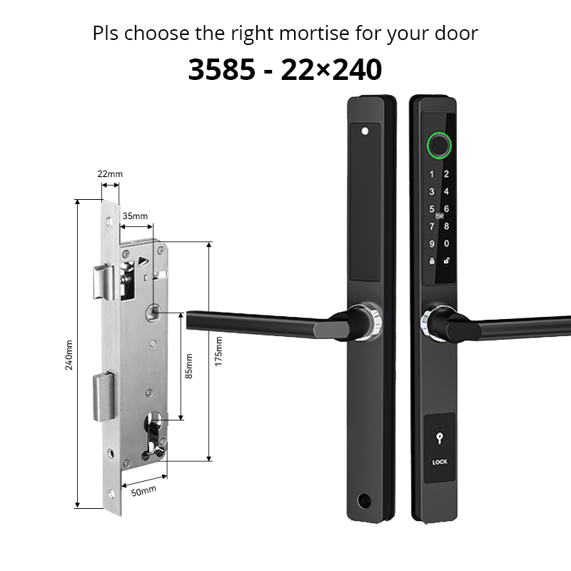 Waterproof sliding door lock electronic smart lock door knob smart door ...