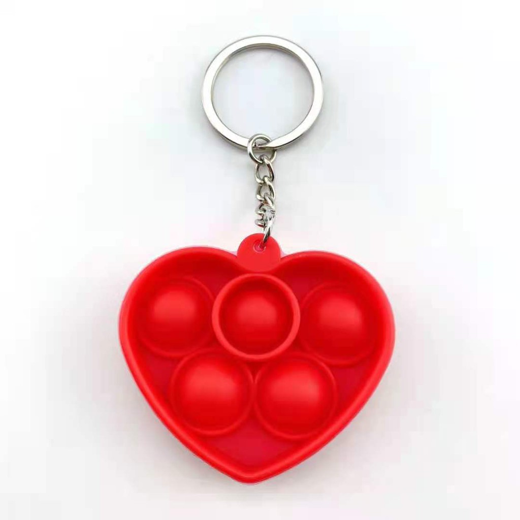 Mini Push Pop It Fidget Toy Bubble Sensory Toy Stress Relief Keychain ...