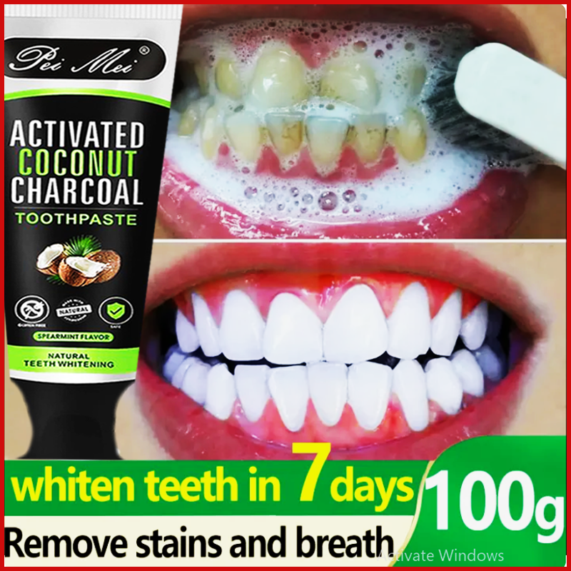 PEIMEI TEETH WHITENING Toothpaste Activated Coconut Charcoal Toothpaste ...
