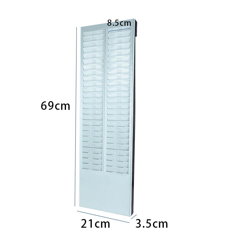 Time Card Rack Time Card Holder with 50 Slots Plastic Wall Mounted ...