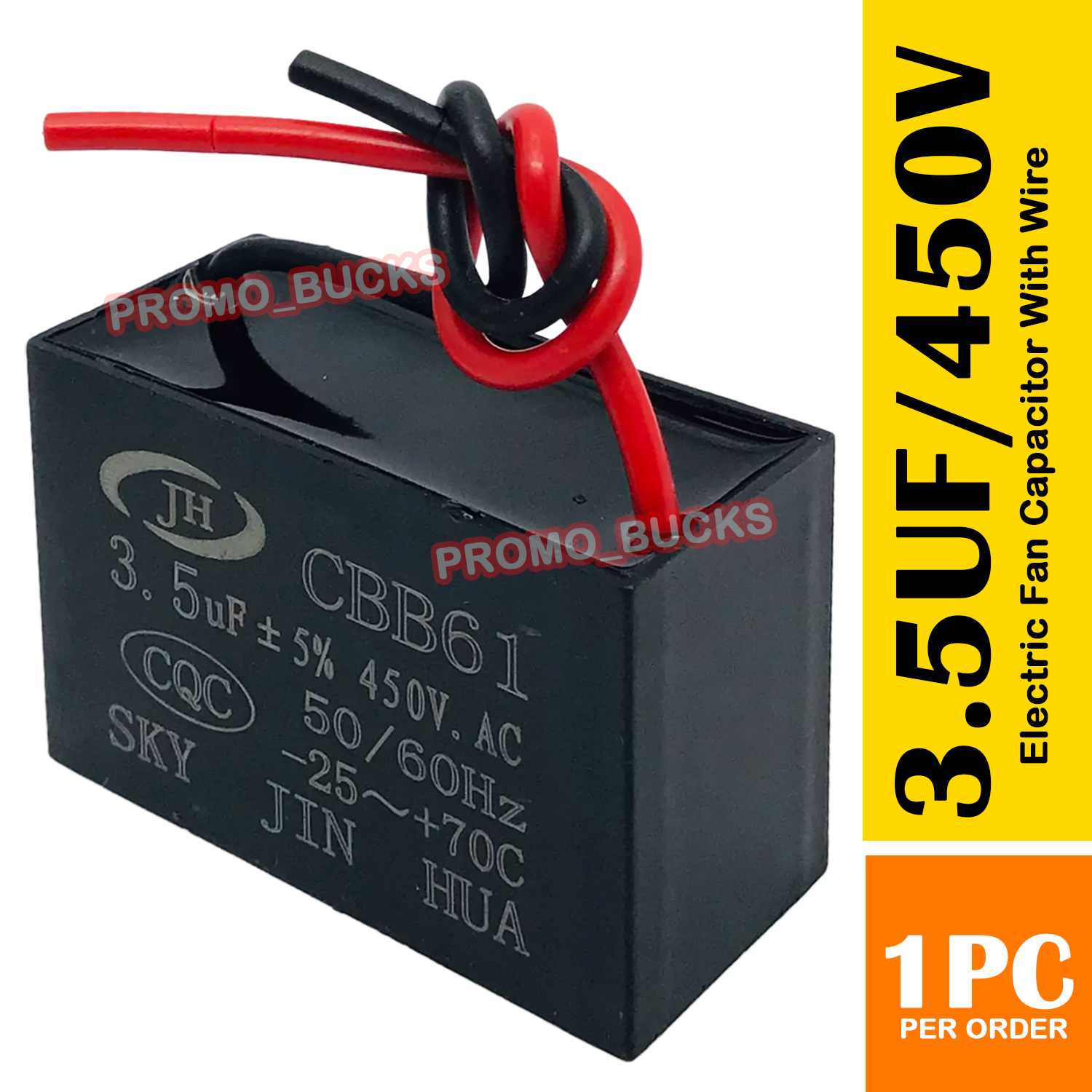 ELECTRIC FAN CAPACITOR W/ WIRE 3.5UF/450V | Lazada PH