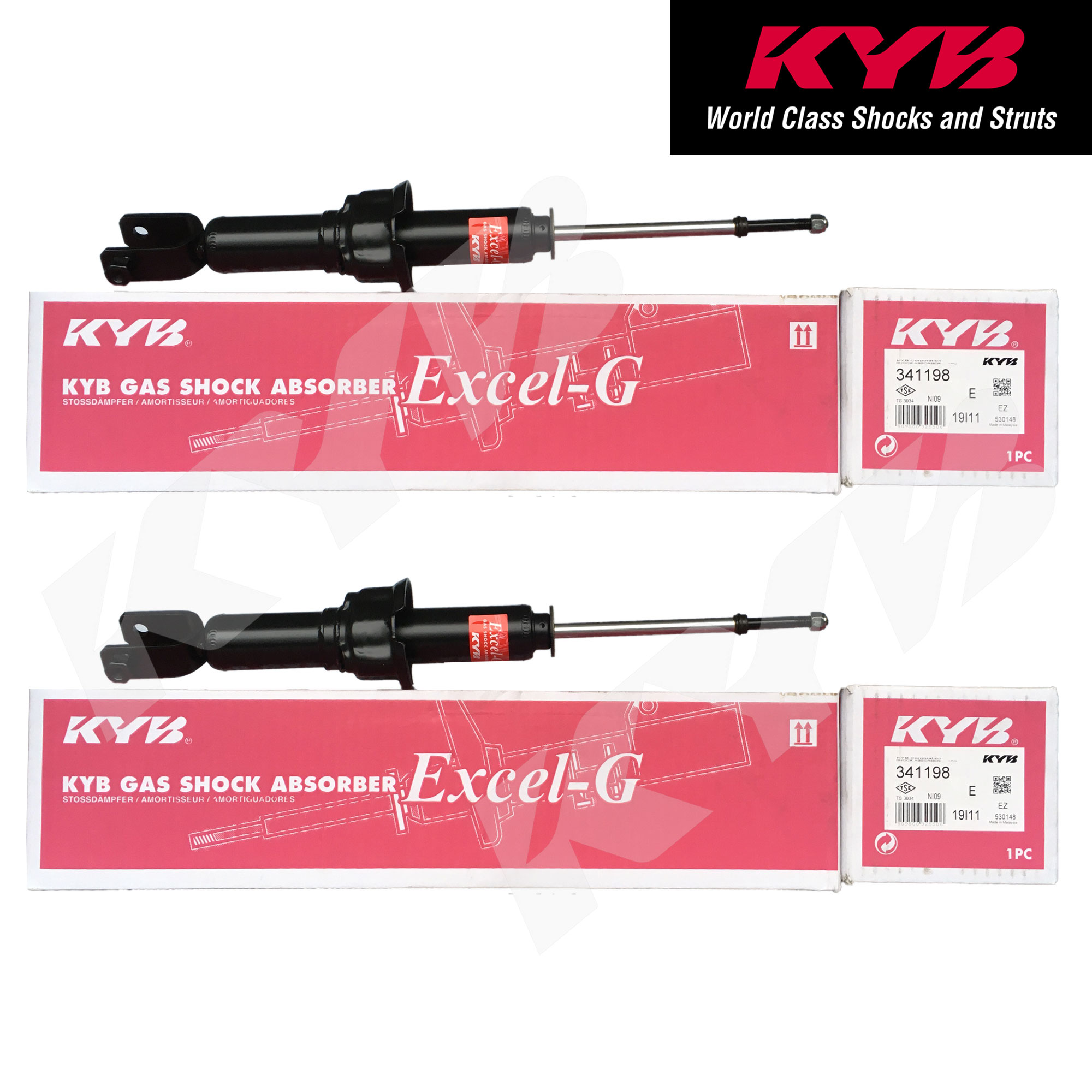 KYB 341198 for Honda Civic SIR 1998 - 2002 Set of 2 Rear Shock Absorber ...