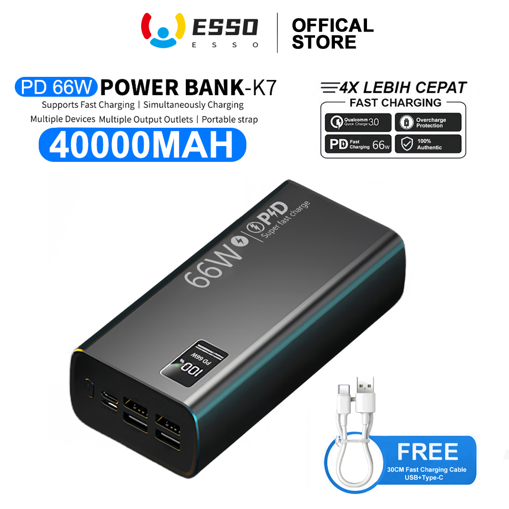 ESSO original Power bank heavy duty PD66W K7 fast charging 800000mAh ...
