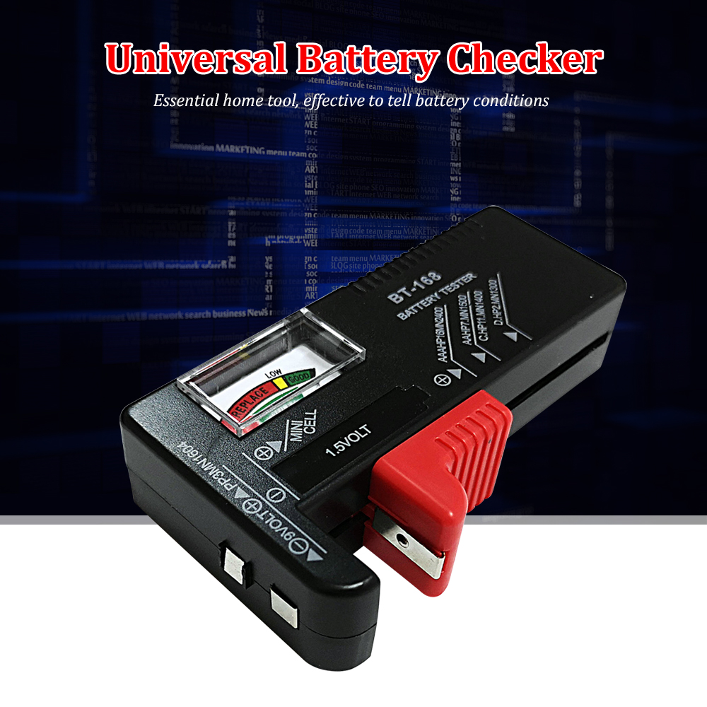 Battery Tester Checker Universal Battery Tester Monitor for AA AAA C D ...